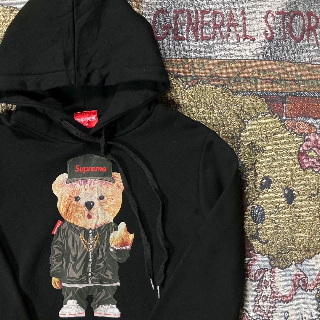 Supreme middle finger bear hoodie jacket, Men's Fashion, Coats, Jackets ...