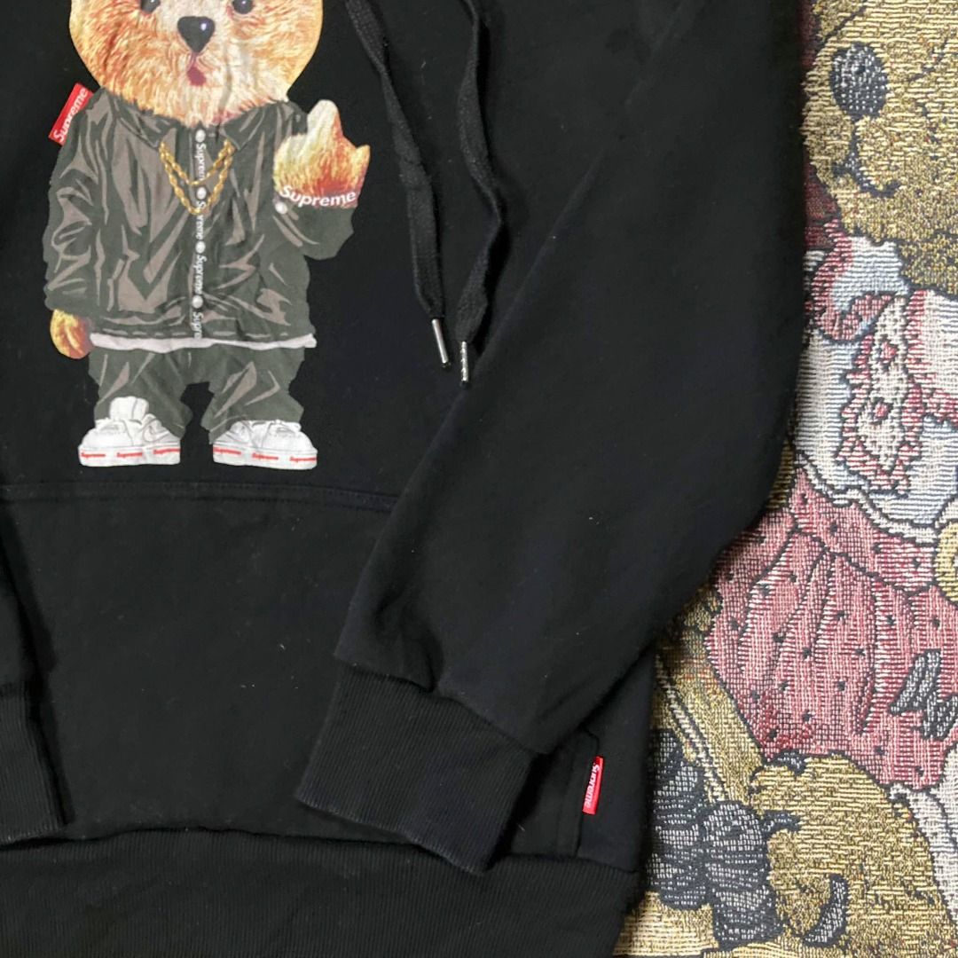 Supreme middle finger bear hoodie jacket, Men's Fashion, Coats, Jackets ...