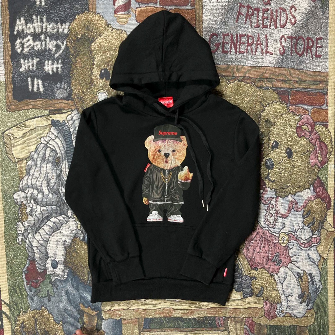 Supreme middle finger bear hoodie jacket, Men's Fashion, Coats, Jackets ...