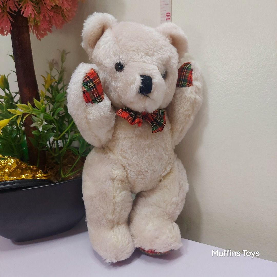 Vintage Classic Jointed Teddy Bear Movable Poseable with Ribbon 26 cm ...