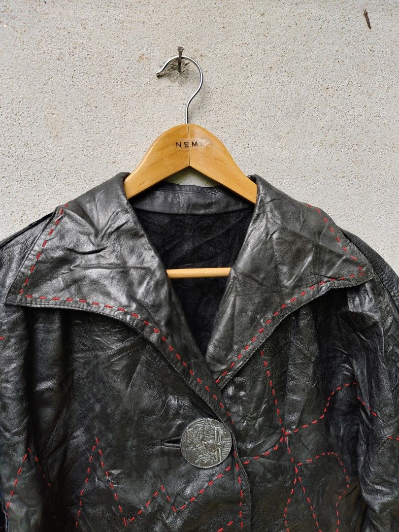 Vintage half moon takeo kikuchi leather jacket, Women's Fashion, Coats ...