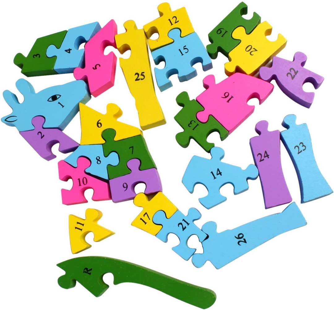 Wooden Giraffe Puzzle with Numbers & Alphabets, Hobbies & Toys, Toys ...