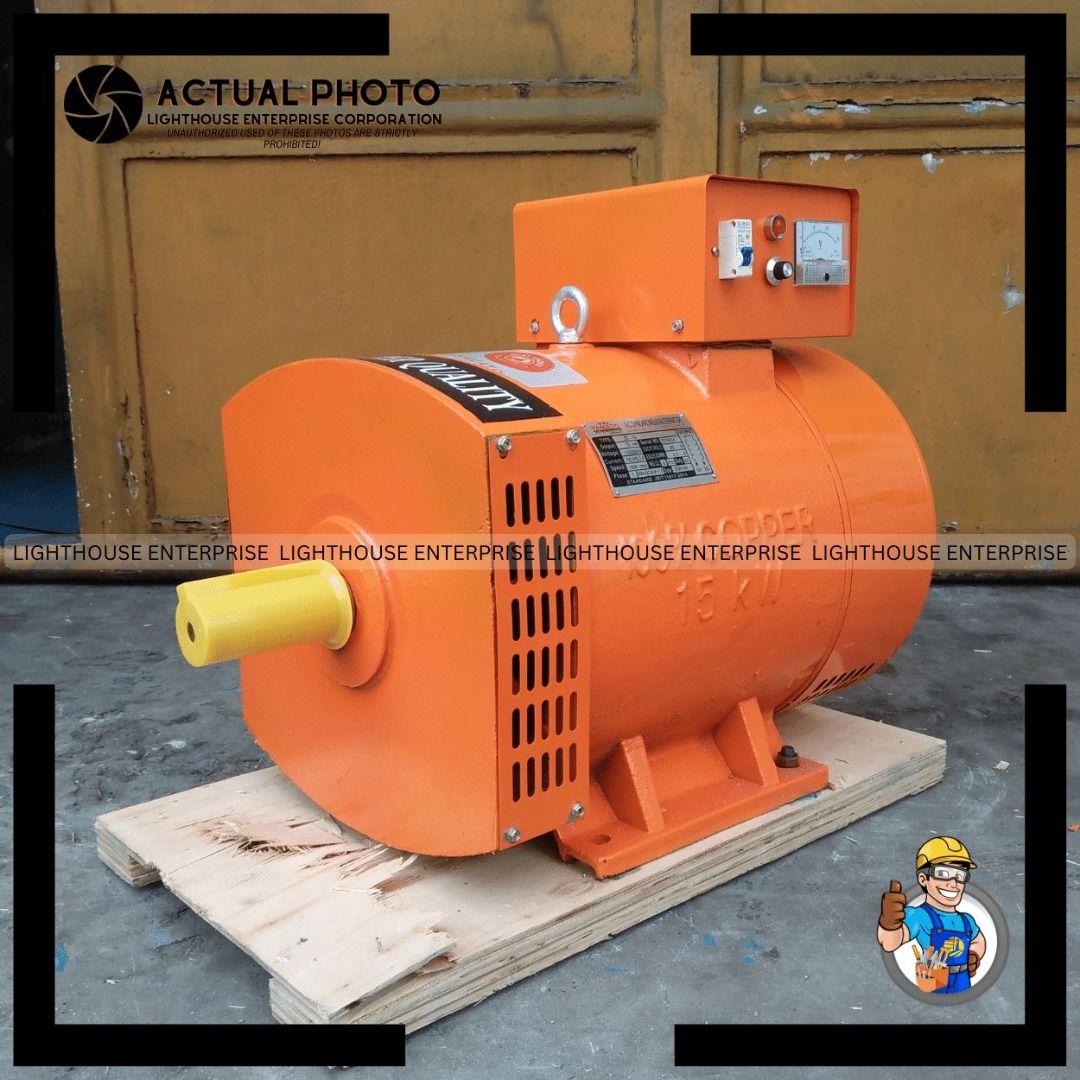 Yamato Alternator 10kW - 15kW Single Phase w/ AVR Set 100% Copper, Commercial & Industrial ...