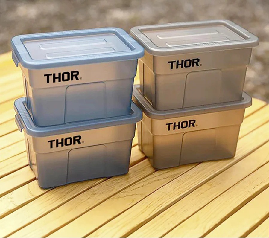 THOR Stackable Storage Box with Lids (1L Mini Smoke), Furniture & Home ...