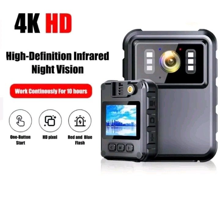 4K HD Body Camera with Night Vision with Shoulder Clip & Bike Cam Mount ...