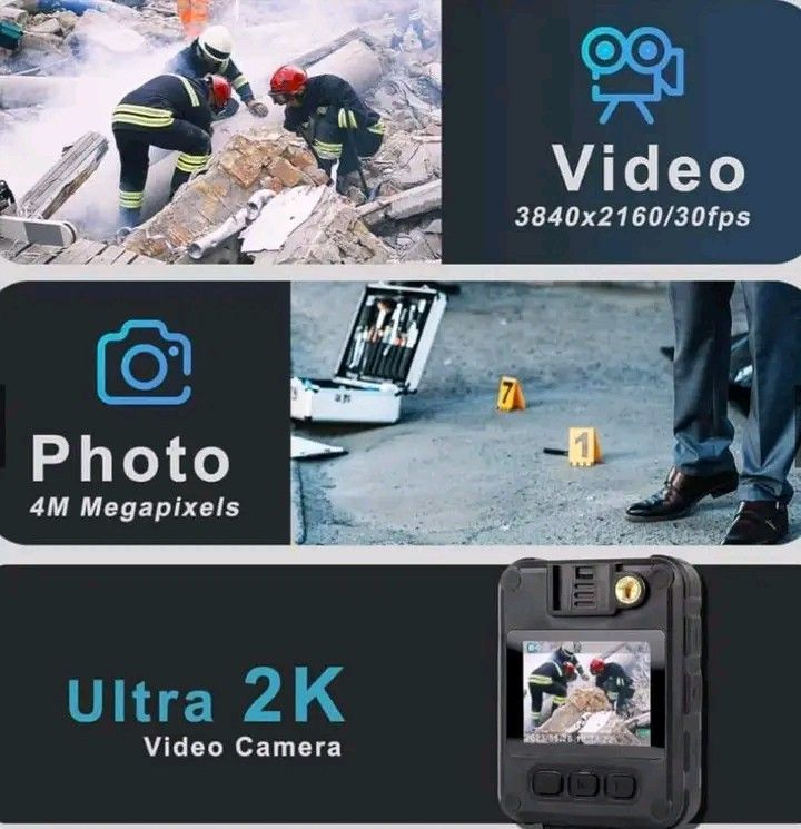 4K HD Body Camera with Night Vision with Shoulder Clip & Bike Cam Mount ...
