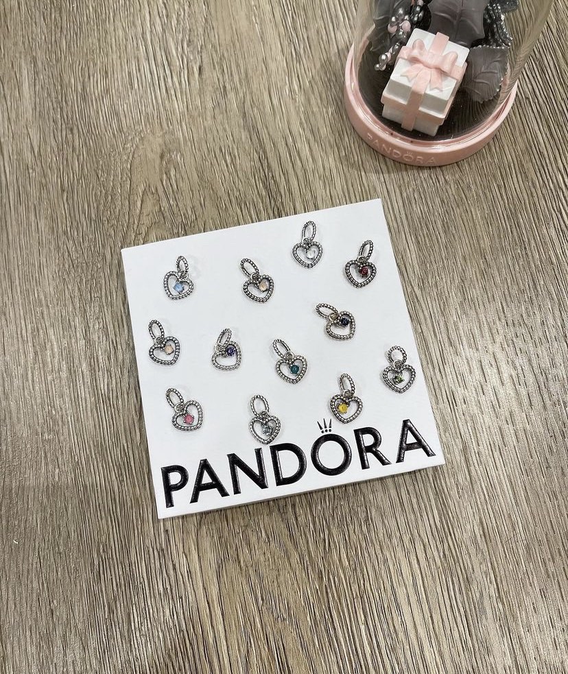 ‼️ Sale Pandora Beaded Heart Birth Stone Dangle Charm ₱900 Each, Women ...