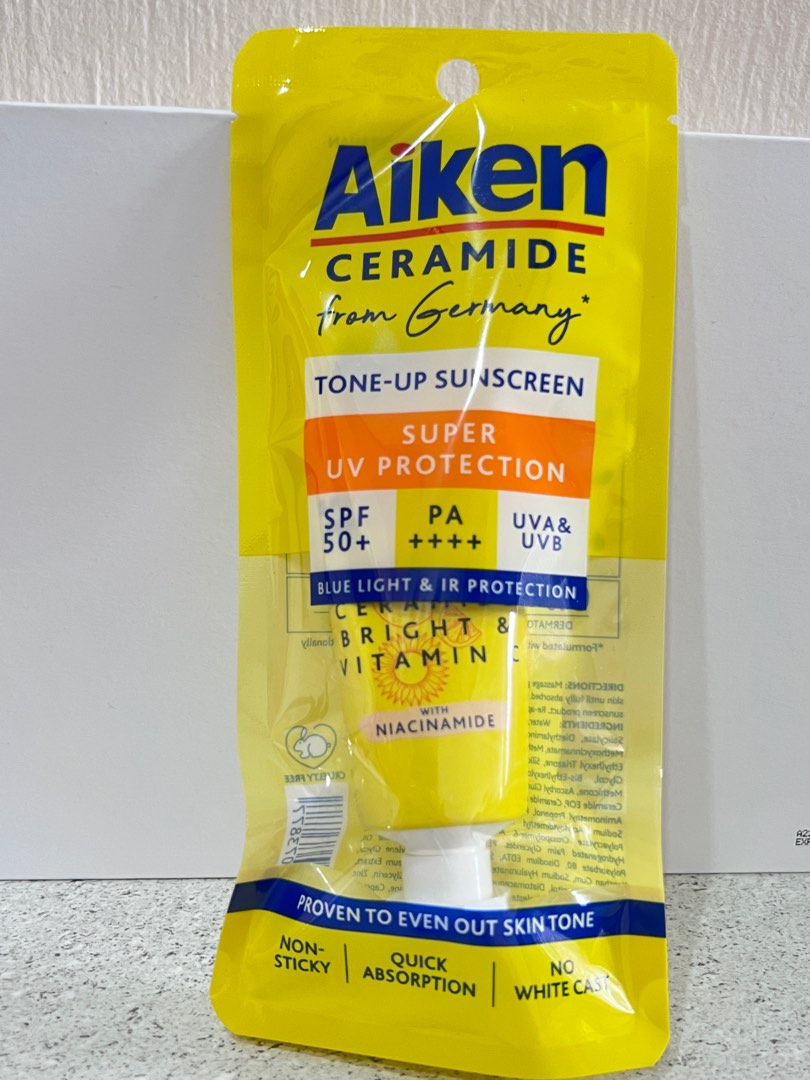 AIKEN Ceramide Bright Tone-Up Sunscreen SPF50+ PA++++ 25g No White ...