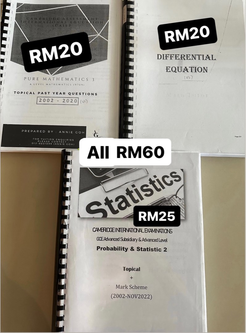 Cambridge A2 Mathematics topical PYQ, Hobbies & Toys, Books & Magazines ...