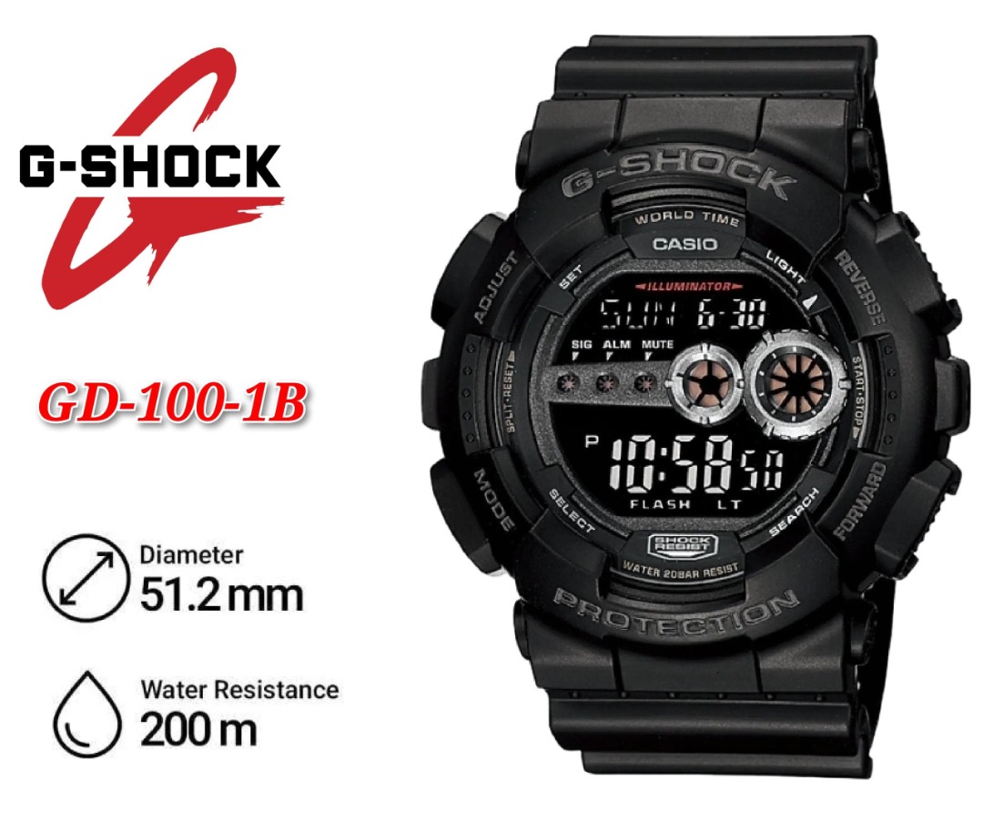 Casio G-Shock GD-120MB-1 military black series resin strap - GD-120 ...