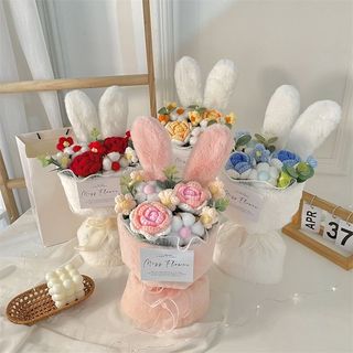 Cute Pochacco Knitted Crochet Graduation Flower Bouquet, Hobbies & Toys ...