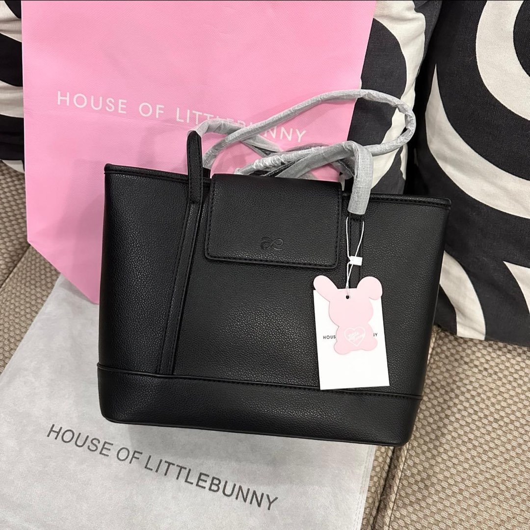 House of Little Bunny Tote Bag Black, Women's Fashion, Bags & Wallets ...
