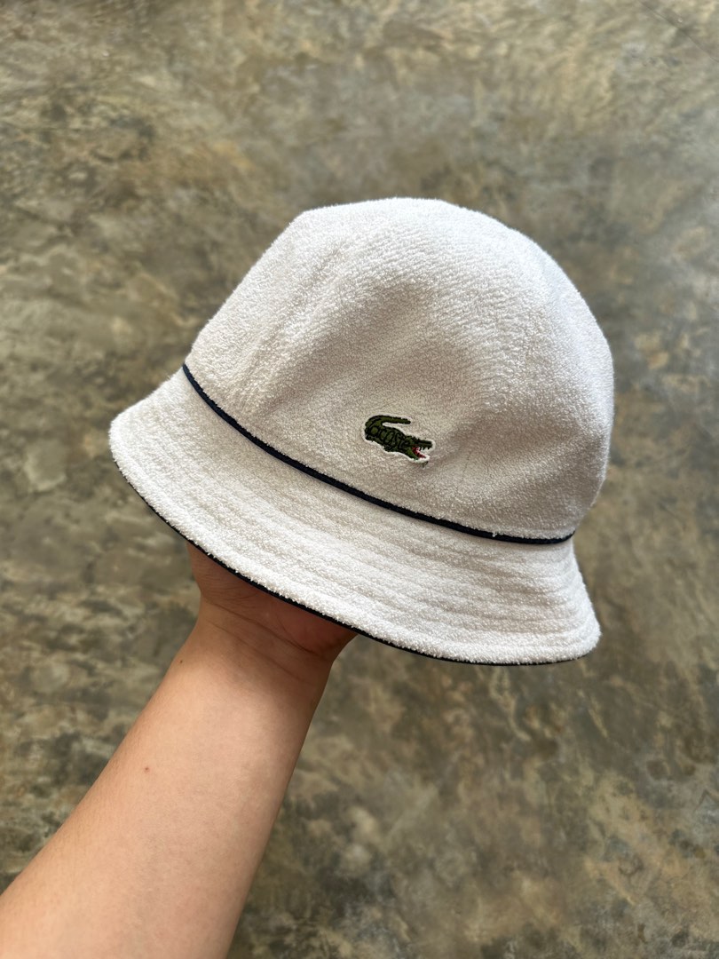 Lacoste White Bucket Hat, Men's Fashion, Watches & Accessories, Cap ...