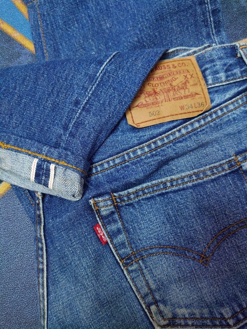 Levis 502 big E selvedge denim made in Japan, Men's Fashion, Bottoms, Jeans on Carousell