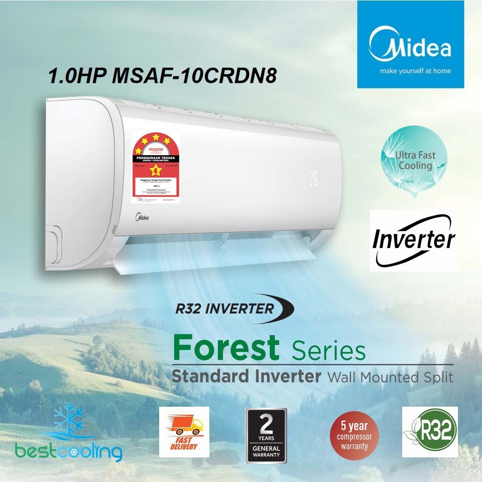 MIDEA R32 INVERTER AIRCOND MSAF-10CRDN8, TV & Home Appliances, Air Conditioners & Heating on ...