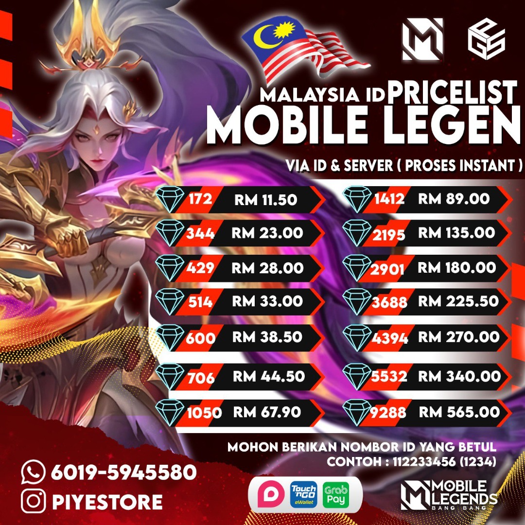 MOBILE LEGEND DIAMOND BY PIYESTORE, Video Gaming, Gaming Accessories ...