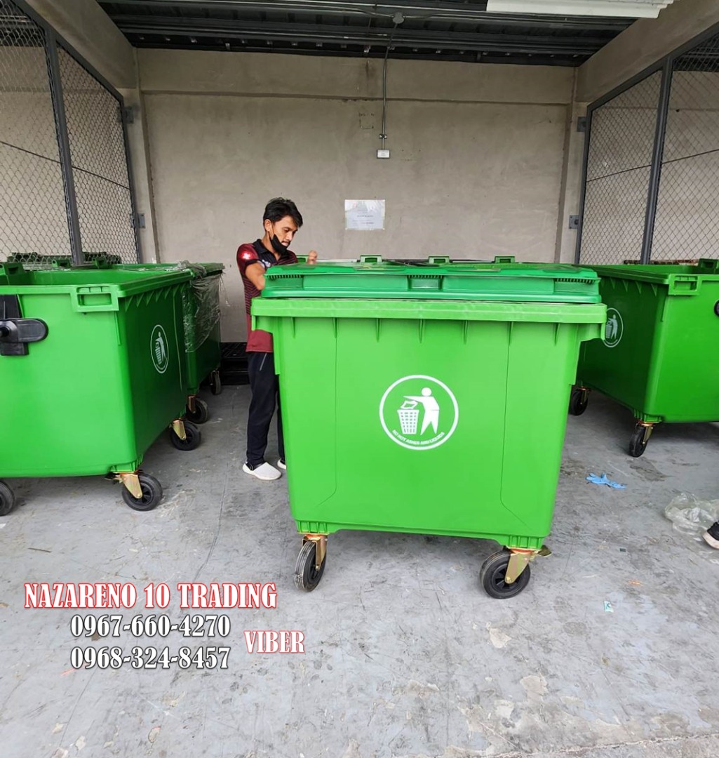 mobile trash bin 1100 liters, Furniture & Home Living, Cleaning ...