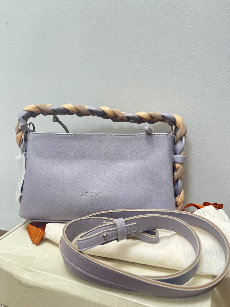 NEVER BEEN USED Josvli Braided Bag Lilac, ada strap panjang, Fesyen ...