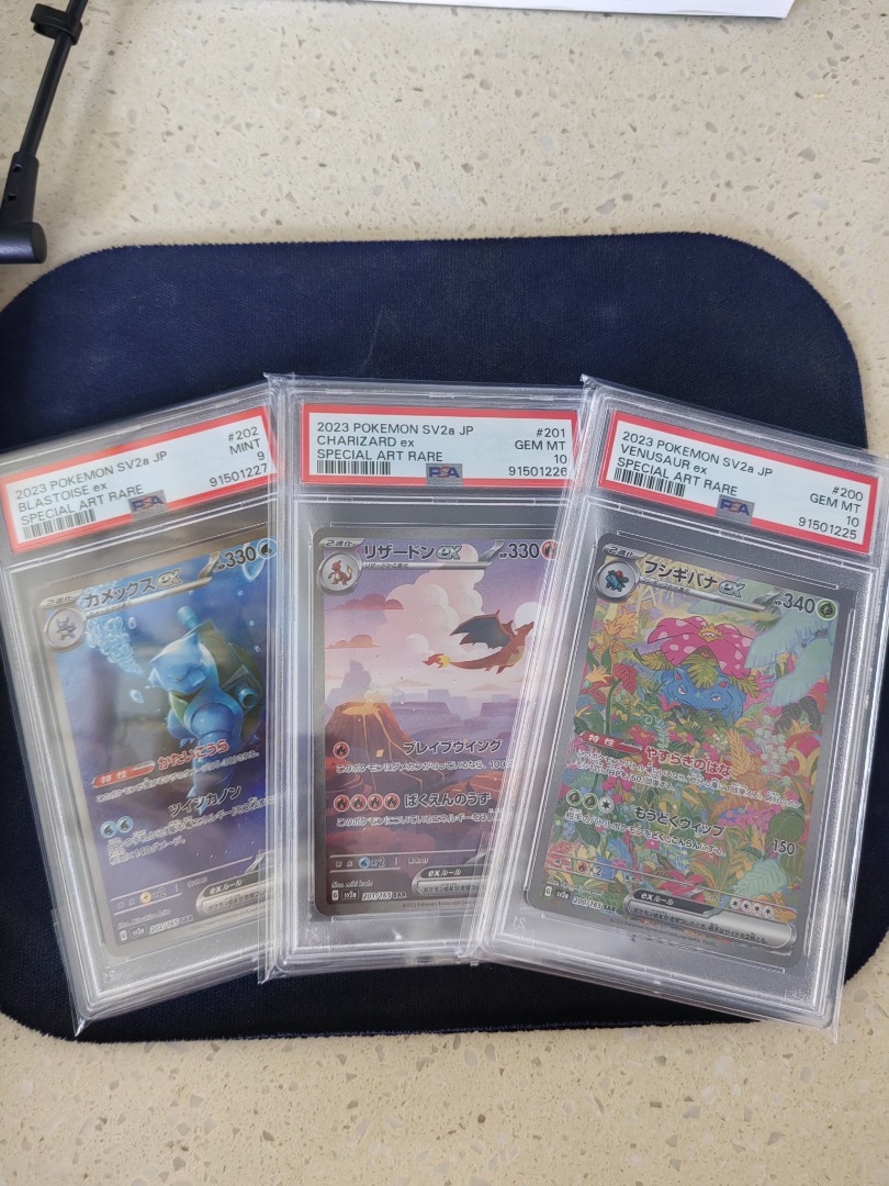 Pokemon cards - PSA 9/10 sequential set of Charizard, Venusuar and Blastoise, Hobbies & Toys ...