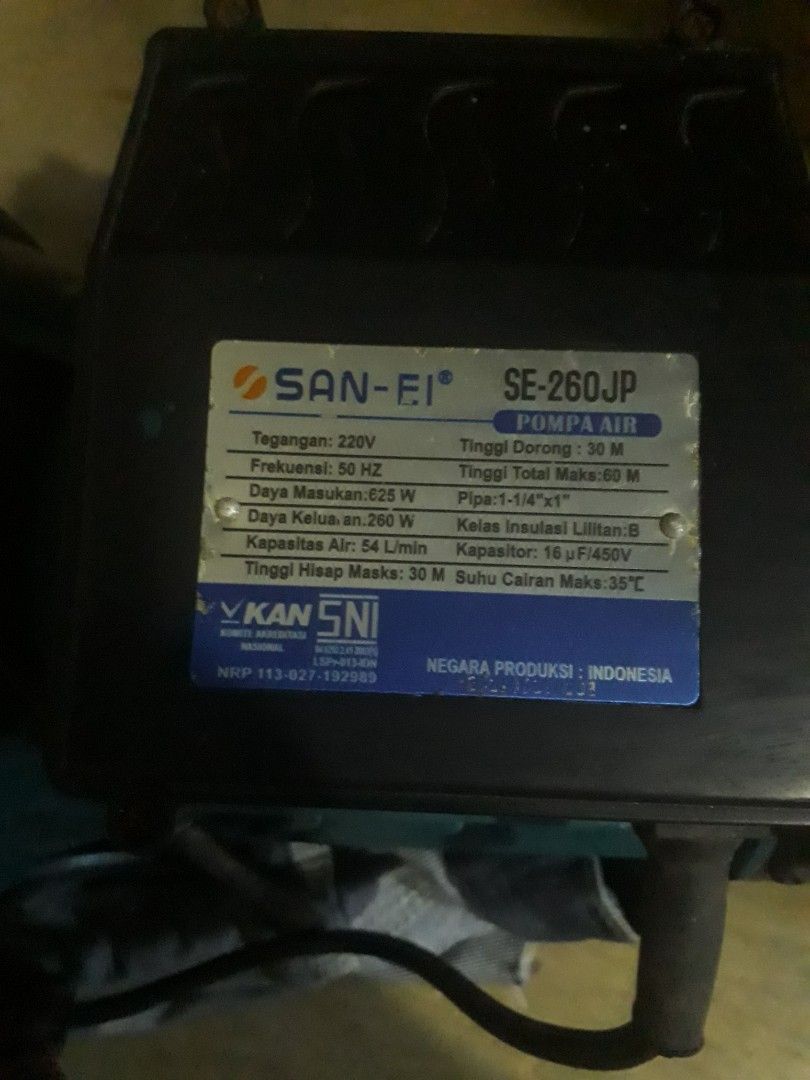 Pompa Pendorong Booster / JET PAM SAN-EI 260 JP, Perabotan Rumah di ...