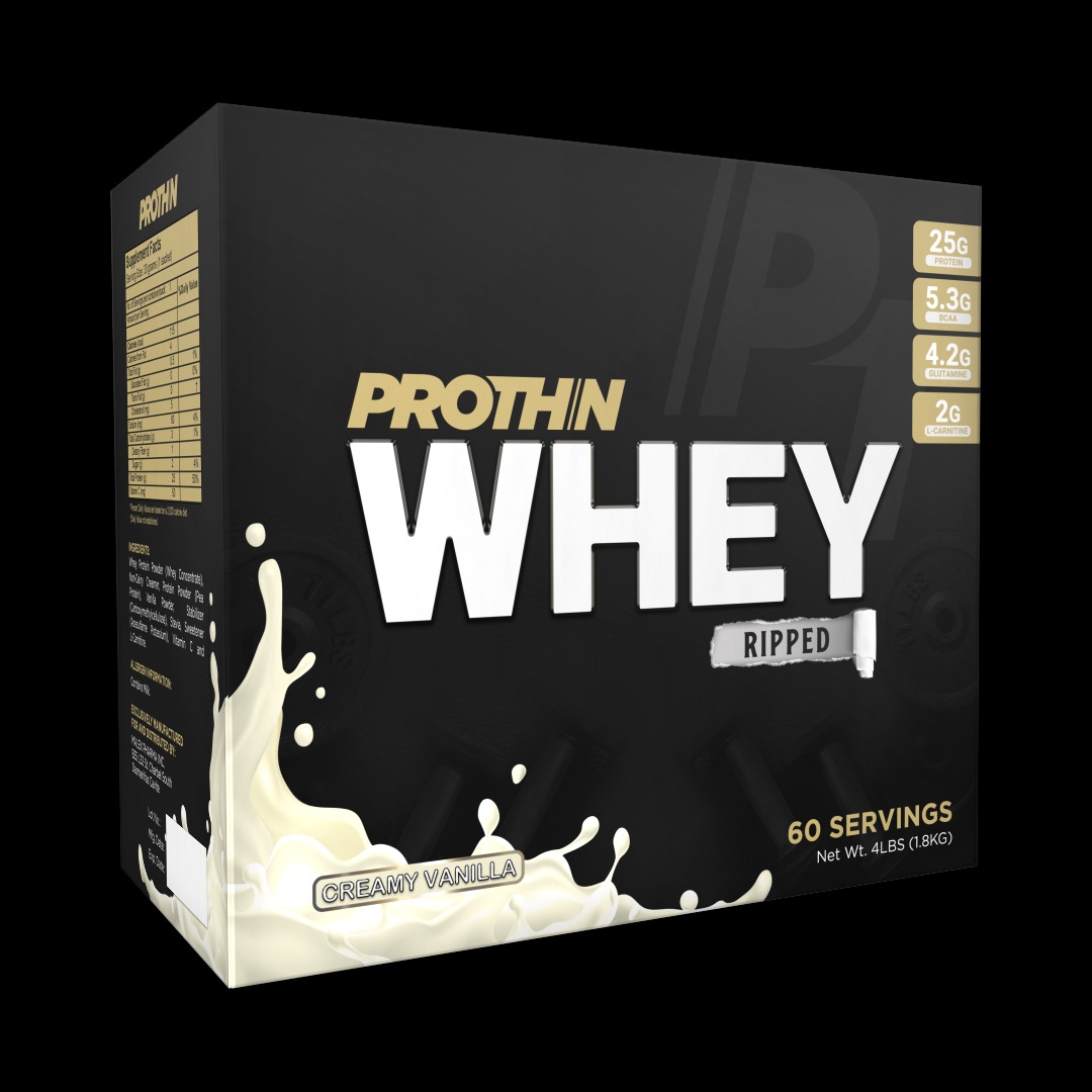 Prothin WHEY PROTEIN RIPPED CREAMY VANILLA 1.8kg 60 sachets, Health ...