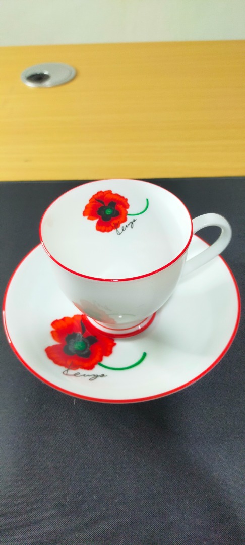 Rare Kenzo Red Poppy Flower Tea Cup, Furniture & Home Living ...