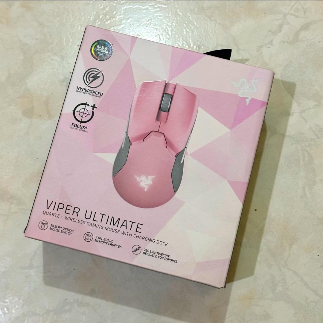 RAZER VIPER ULTIMATE WIRELESS GAMING MOUSE ROSE QUARTZ, Computers ...