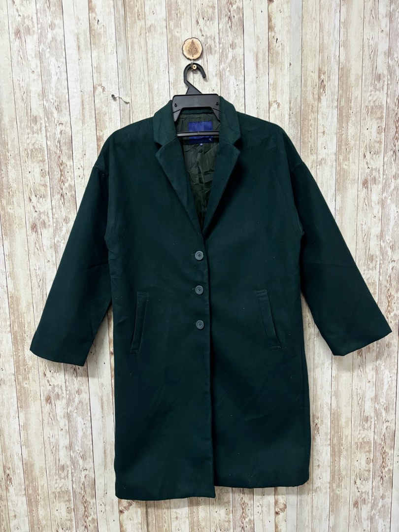 Sevenday Sunday Men's Autumn Winter Emerald Green Coat/ Long Jacket |M ...