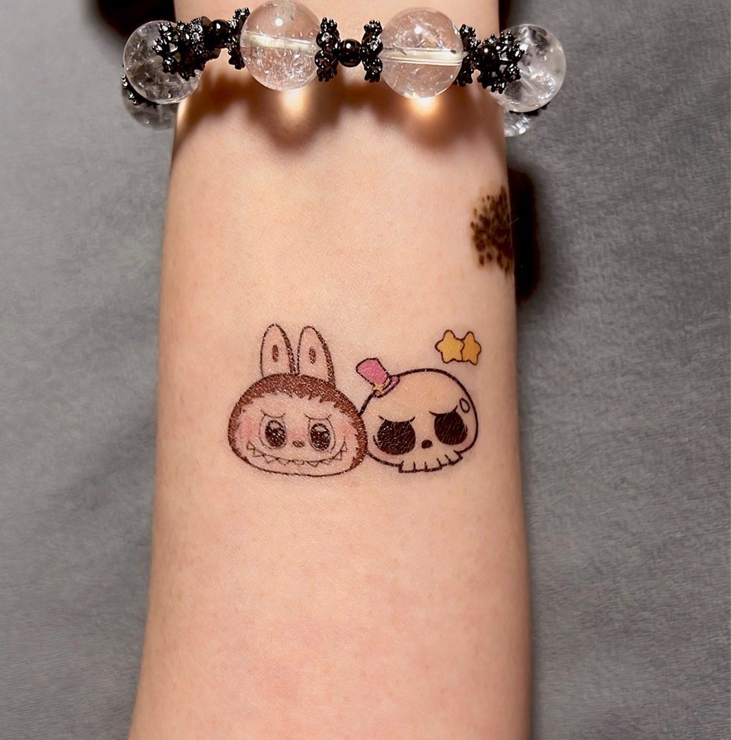 The monsters Labubu zimomo Special customized temporary tattoo, Hobbies ...