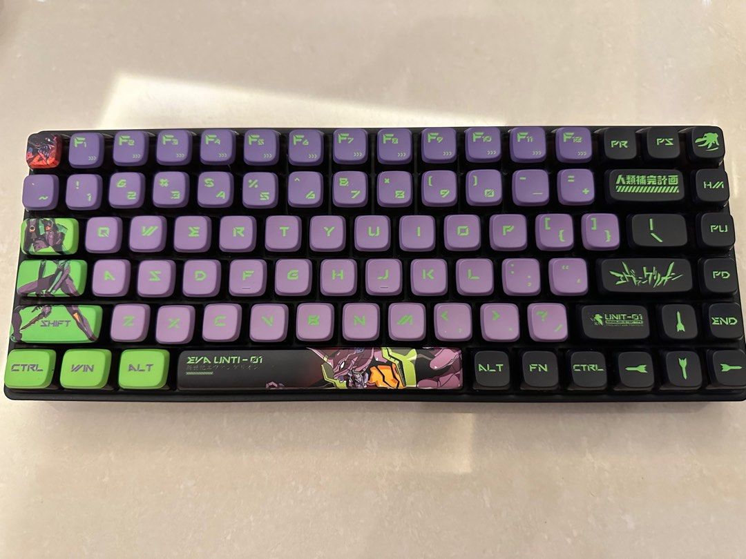 Thocky Custom Keyboard (Evangelion themed), Computers & Tech, Parts ...