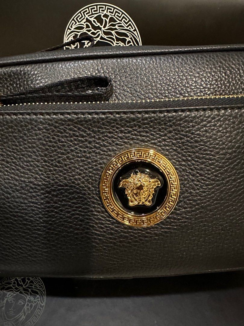 Versace, Black bag Leather for Men, Luxury, Bags & Wallets on Carousell