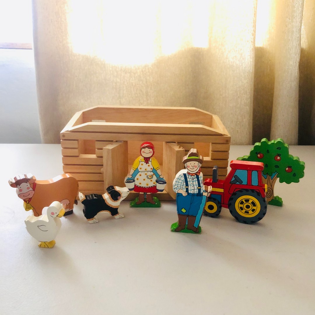 Wooden Farm Play Set, Hobbies & Toys, Toys & Games on Carousell