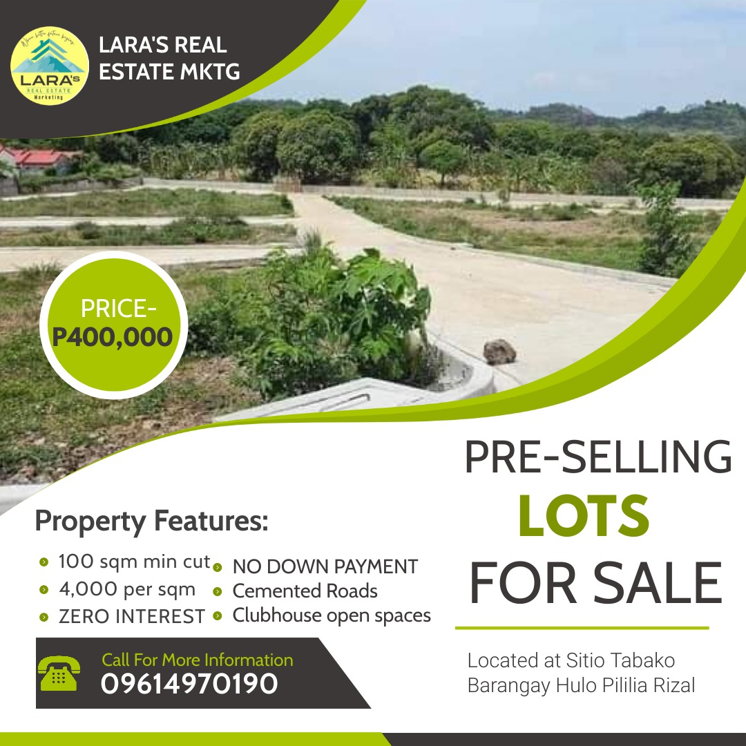 100 sqm Residential lot for sale in Pililia Rizal, Property, Rentals ...