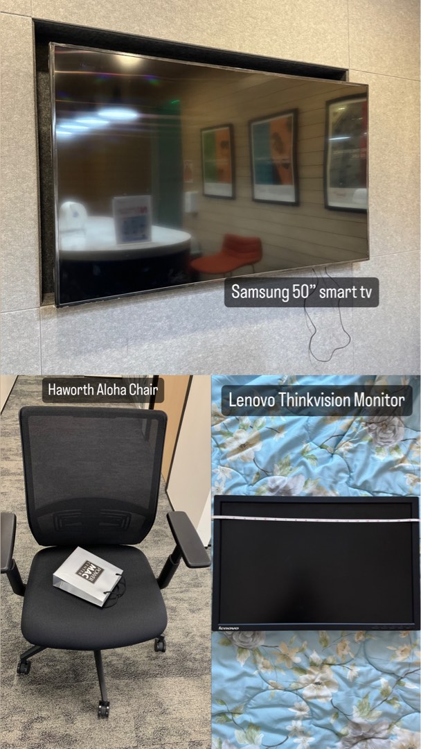 Appliances bundle Samsung TV, Haworth Chair and Lenovo Thinkvision ...