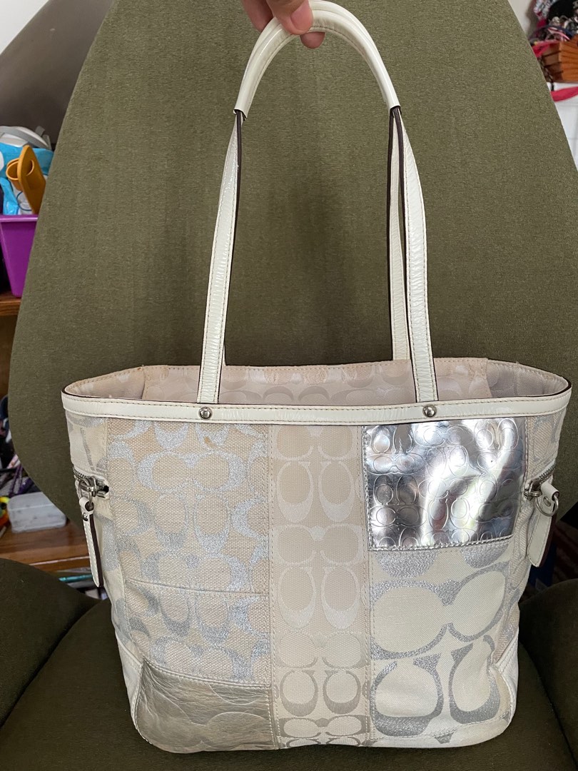 Authentic Coach patchwork shopper tote, Luxury, Bags & Wallets on Carousell