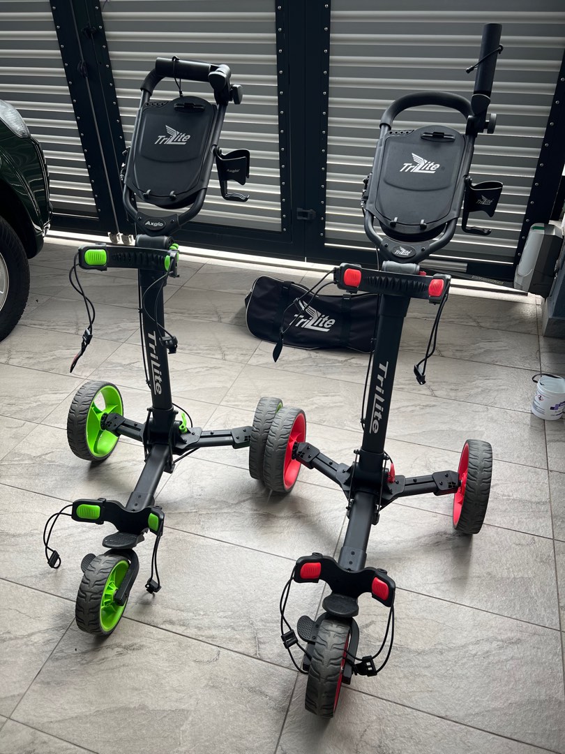 Axglo triLite 3 wheels golf trolley troli, Sports Equipment, Sports ...