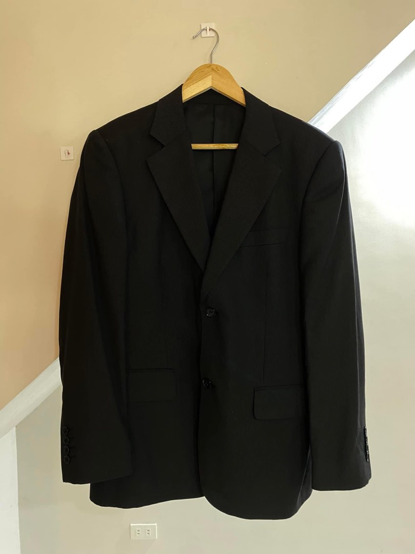 Black Semi-Stripes Coat and Pants Full Suit (for RENT), Men's Fashion ...