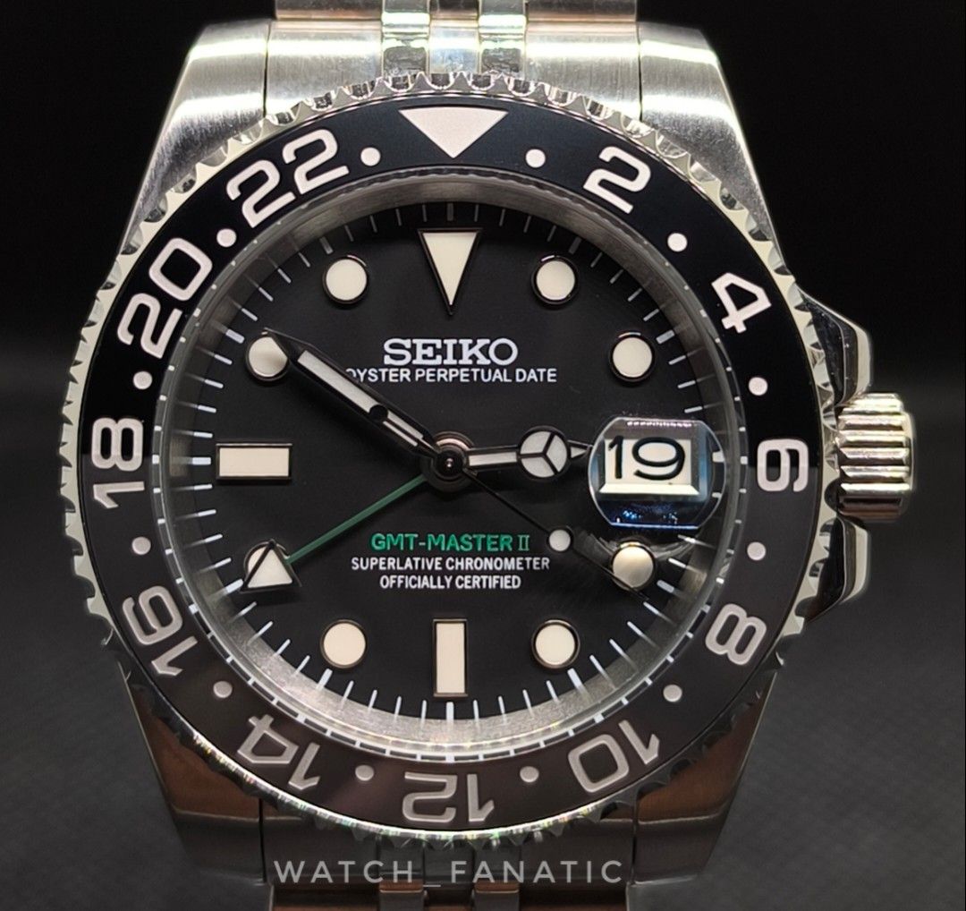 [BUILD] PREMIUM Seiko GMT Master 2 Bruce Wayne Mod, Men's Fashion ...