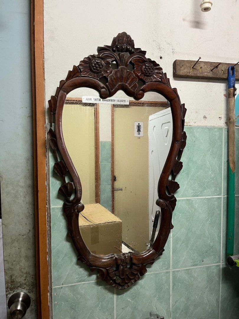 Cermin kayu jati antik, Furniture & Home Living, Home Decor, Mirrors on ...