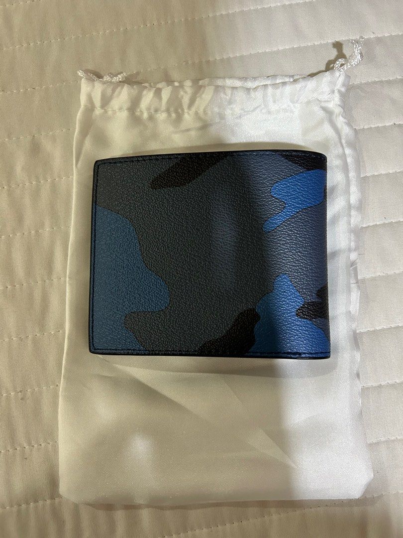 Coach men wallet in indigo camo, Luxury, Bags & Wallets on Carousell