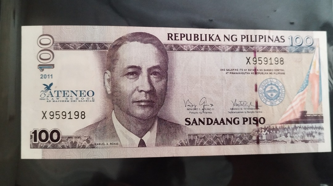 Commemorative Ateneo print. 100 Philippine Banknote, Hobbies & Toys ...