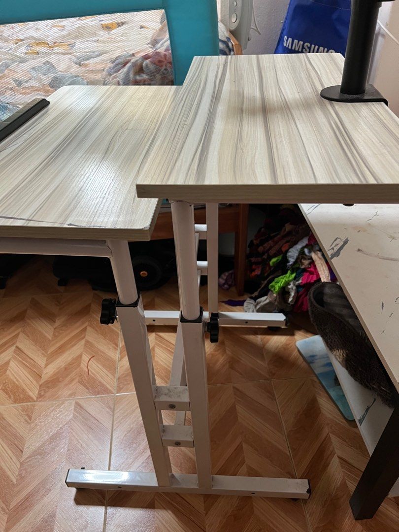 Computer table with dual monitor stand, Furniture & Home Living ...