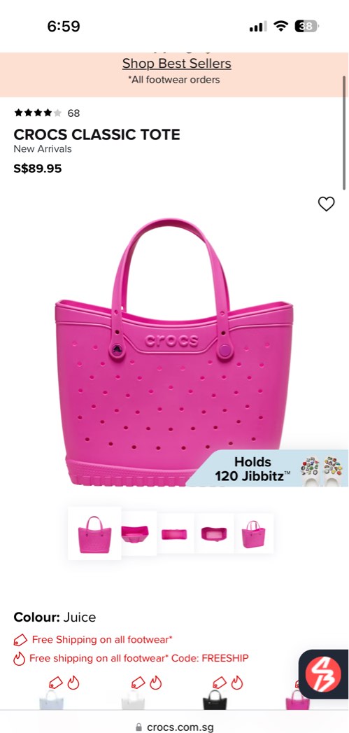 Crocs Classic Tote, Women's Fashion, Bags & Wallets, Shoulder Bags on ...