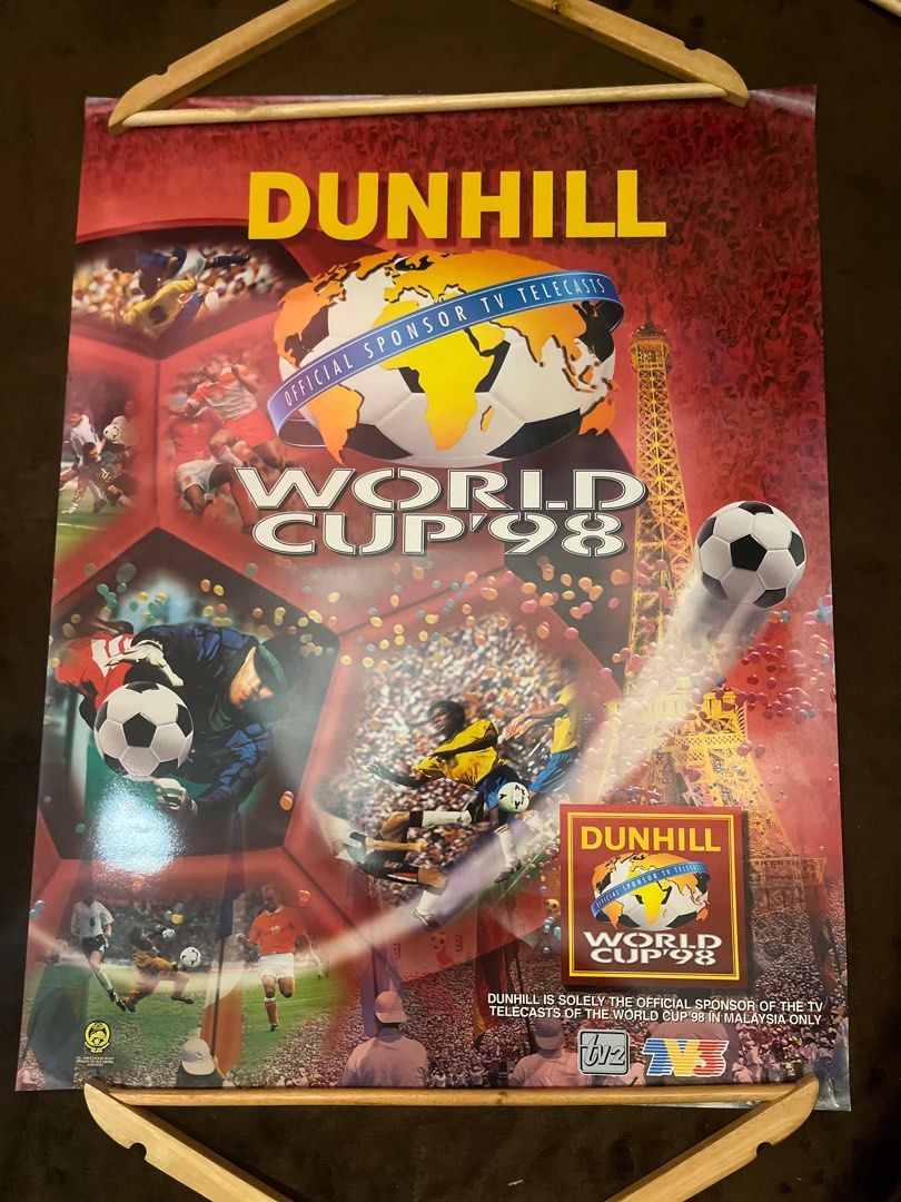 Dunhill vintage Poster worldcup 98, Hobbies & Toys, Collectibles ...