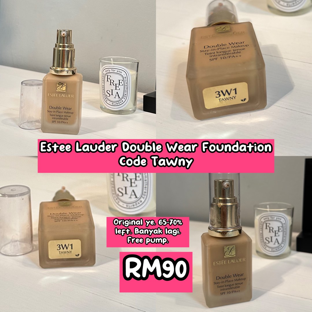 ESW Estee Lauder Double Wear Foundation code 3W1 Tawny FREE PUMP ...