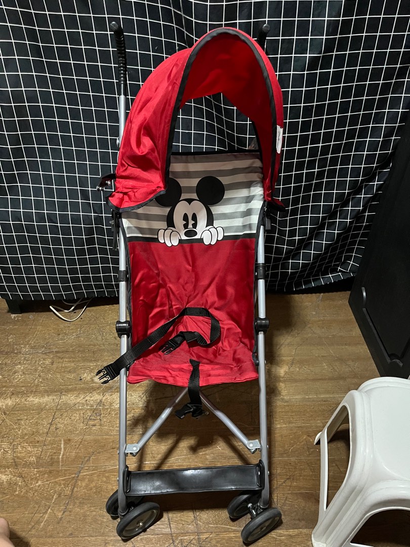 FOLDABLE MICKEY MOUSE STROLLER w/Umbrella, Babies & Kids, Going Out ...