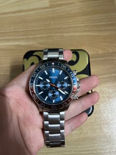 Fossil FS5350 Townsman Leather Chronograph Cream Dial Watch, Men's ...