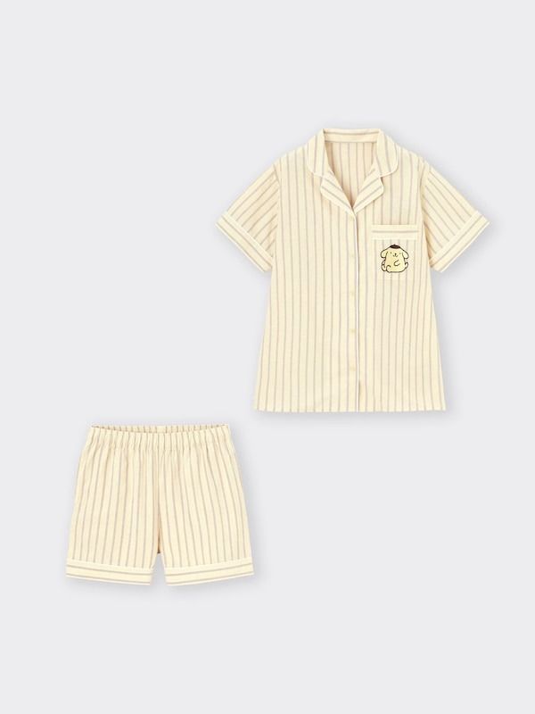 GU JAPAN Sanrio Characters Cotton Pyjamas (Short Sleeves & Shorts Set ...