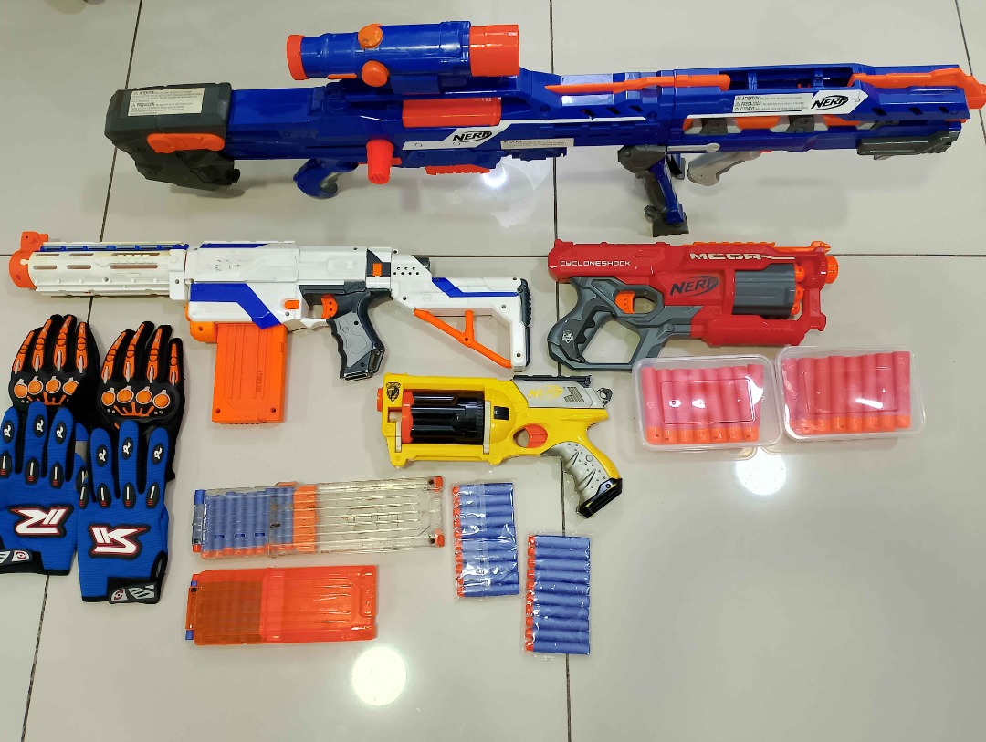 (NERF PACK) Retaliator, Longshot CS-6, MEGA cycloneshock, Maverick N ...