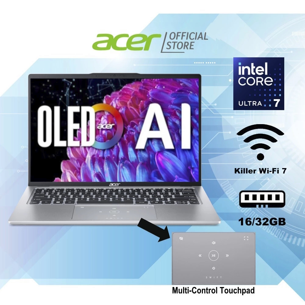 [NEW AI PC][Intel Core Ultra 7]Acer Swift Go 14 | SFG14-73-76LQ/747T 14-Inch 2.8K OLED Display ...
